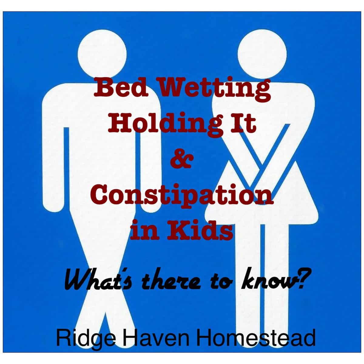 Bed wetting, Holding it, and Constipation in Kids - Ridge Haven Homestead